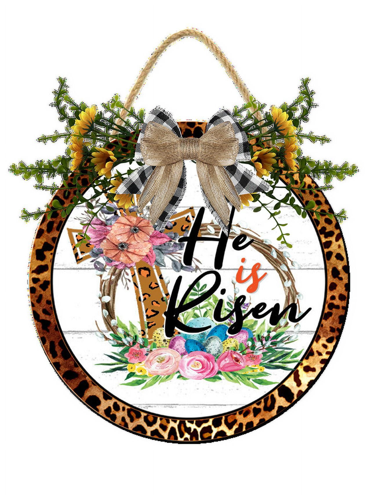 Eveokoki Spring Wreaths Sign for Front Door Farmhouse Spring Door ...