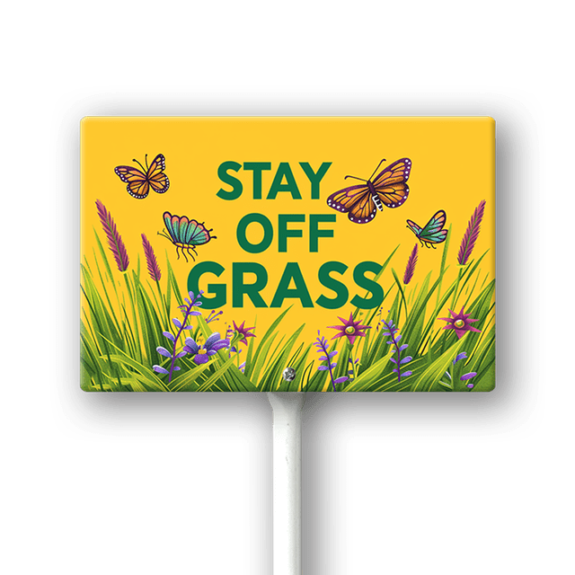 Eveokoki Stay Off Grass Sign with Metal Stakes, 12" x 8" Stay Off Grass ...