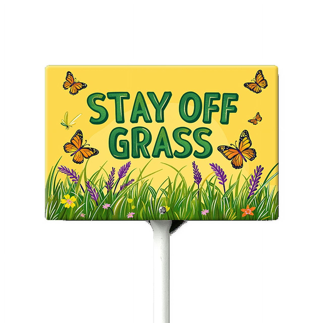Eveokoki Stay Off Grass Sign with Metal Stakes, 12" x 8" Stay Off Grass ...
