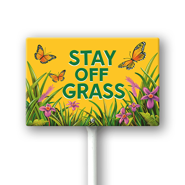 Eveokoki Stay Off Grass Sign with Metal Stakes, 12" x 8" Stay Off Grass ...