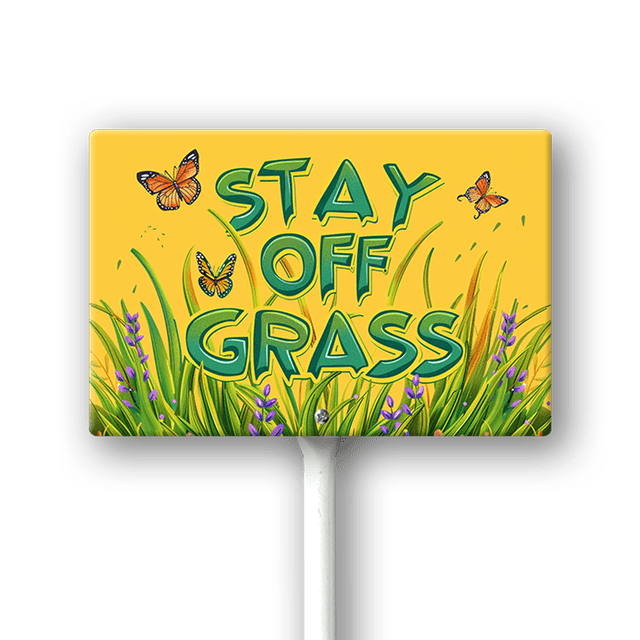 Eveokoki Stay Off Grass Sign with Metal Stakes, 12" x 8" Stay Off Grass ...