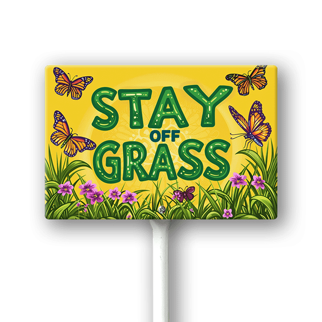 Eveokoki Stay Off Grass Sign with Metal Stakes, 12" x 8" Stay Off Grass ...