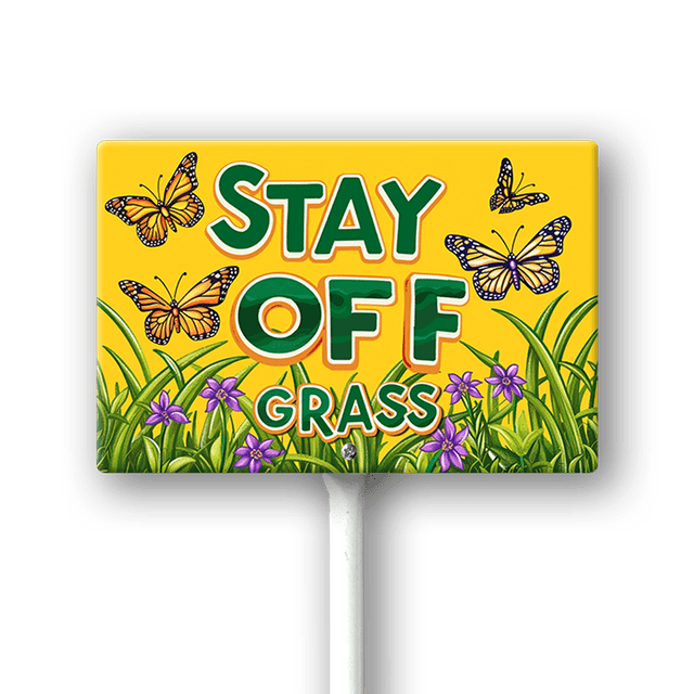 Eveokoki Stay Off Grass Sign with Metal Stakes, 12" x 8" Stay Off Grass ...