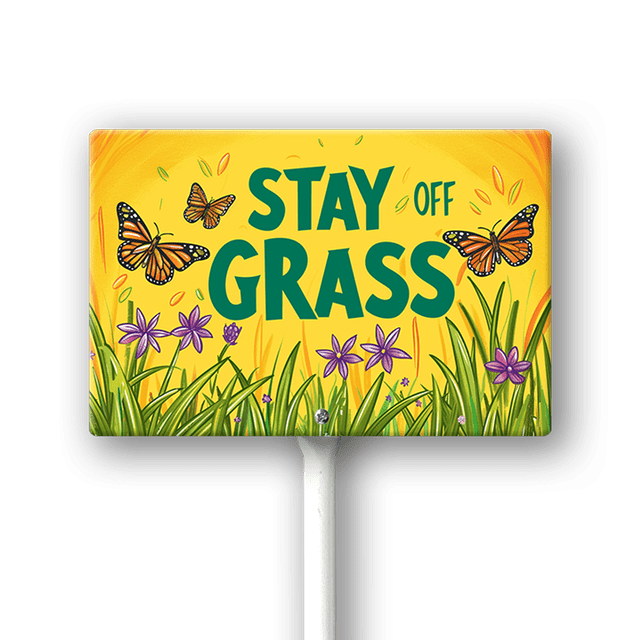 Eveokoki Stay Off Grass Sign with Metal Stakes, 12" x 8" Stay Off Grass ...