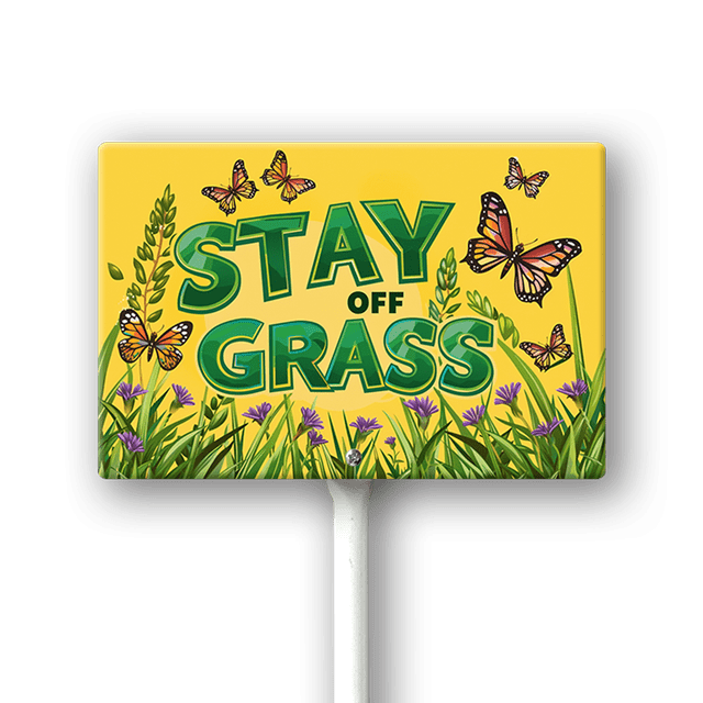 Eveokoki Stay Off Grass Sign with Metal Stakes, 12" x 8" Stay Off Grass ...
