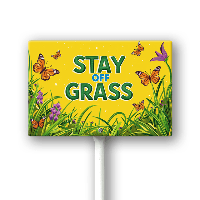 Eveokoki Stay Off Grass Sign with Metal Stakes, 12" x 8" Stay Off Grass ...