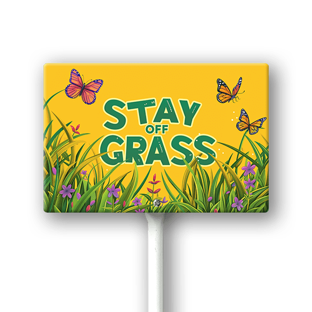 Eveokoki Stay Off Grass Sign with Metal Stakes, 12" x 8" Stay Off Grass ...