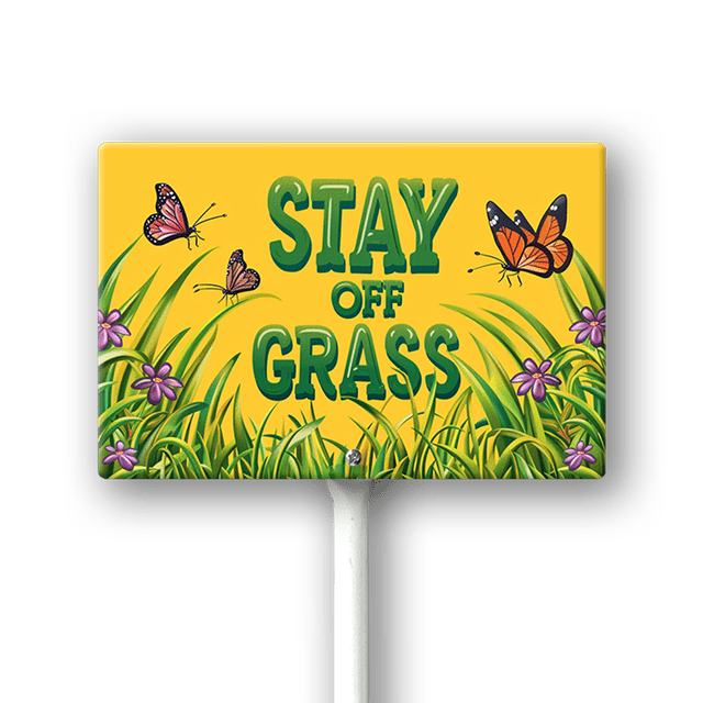 Eveokoki Stay Off Grass Sign with Metal Stakes, 12" x 8" Stay Off Grass ...