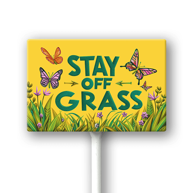 Eveokoki Stay Off Grass Sign with Metal Stakes, 12" x 8" Stay Off Grass ...