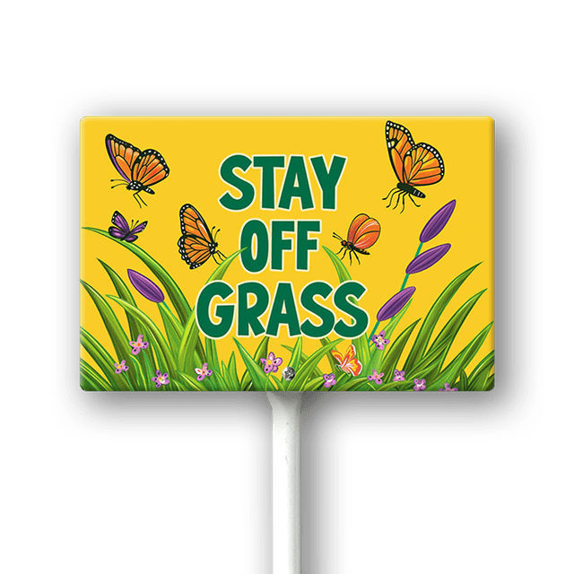 Eveokoki Stay Off Grass Sign with Metal Stakes, 12" x 8" Stay Off Grass ...