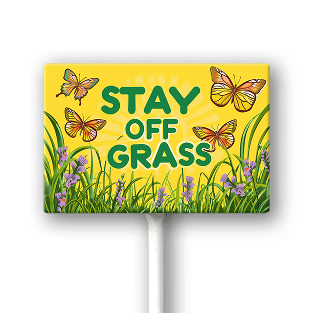 Eveokoki Stay Off Grass Sign with Metal Stakes, 12" x 8" Stay Off Grass ...