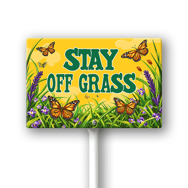 Eveokoki Stay Off Grass Sign with Metal Stakes, 12" x 8" Stay Off Grass ...