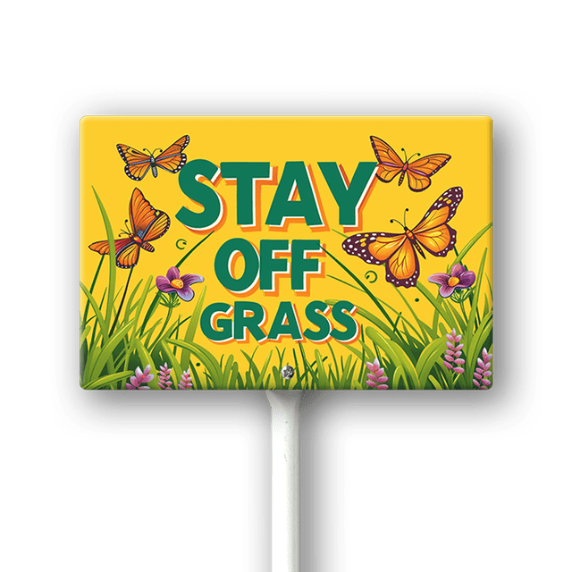 Eveokoki Stay Off Grass Sign with Metal Stakes, 12" x 8" Stay Off Grass ...