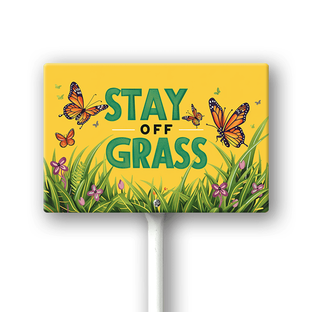 Eveokoki Stay Off Grass Sign with Metal Stakes, 12" x 8" Stay Off Grass ...