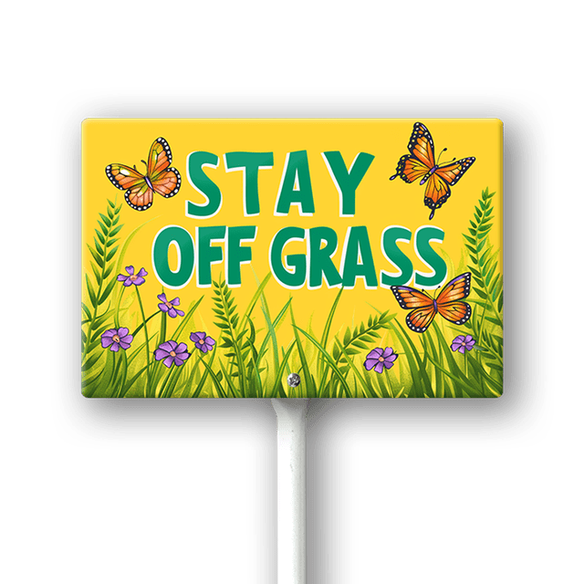 Eveokoki Stay Off Grass Sign with Metal Stakes, 12" x 8" Stay Off Grass ...