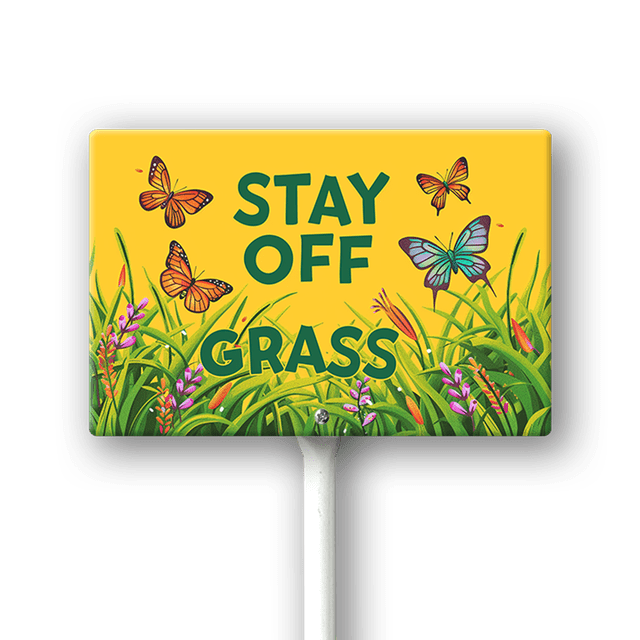 Eveokoki Stay Off Grass Sign with Metal Stakes, 12" x 8" Stay Off Grass ...