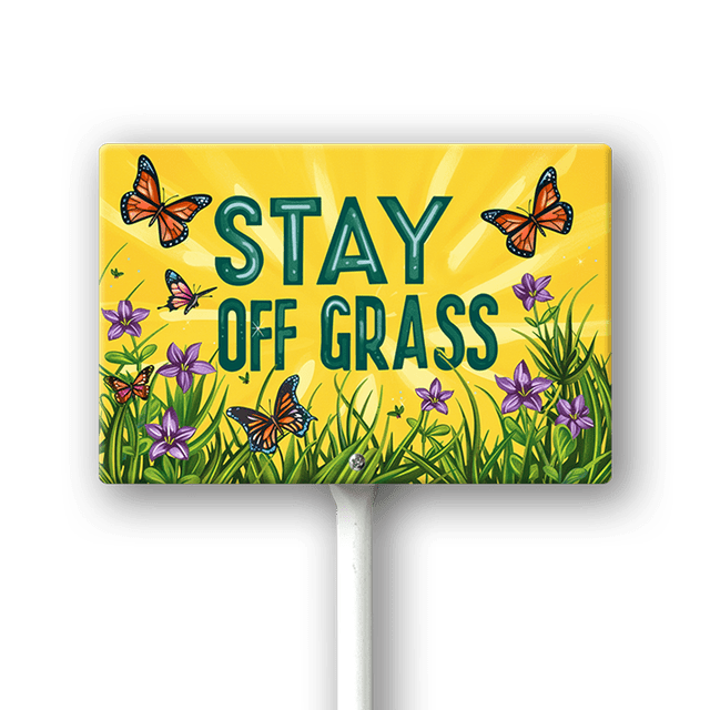 Eveokoki Stay Off Grass Sign with Metal Stakes, 12" x 8" Stay Off Grass ...