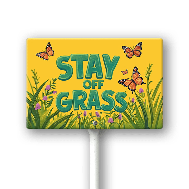Eveokoki Stay Off Grass Sign with Metal Stakes, 12" x 8" Stay Off Grass ...