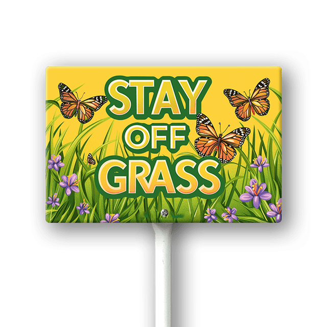 Eveokoki Stay Off Grass Sign with Metal Stakes, 12" x 8" Stay Off Grass ...