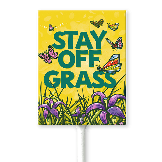 Eveokoki Stay Off Grass Sign with Metal Stakes, 4.6"x 6" Stay Off Grass ...