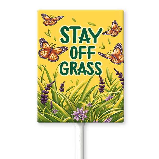 Eveokoki Stay Off Grass Sign with Metal Stakes, 4.6"x 6" Stay Off Grass ...
