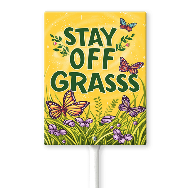 Eveokoki Stay Off Grass Sign with Metal Stakes, 4.6"x 6" Stay Off Grass ...