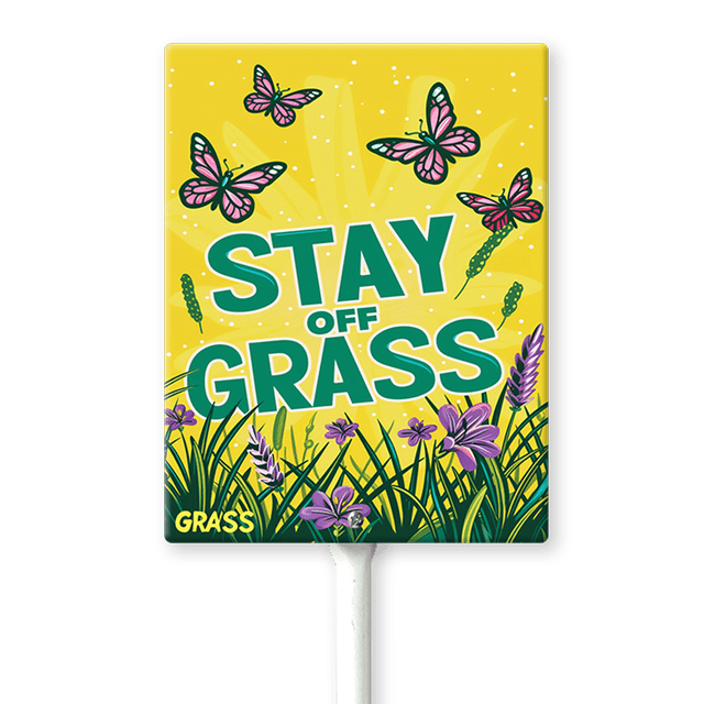 Eveokoki Stay Off Grass Sign with Metal Stakes, 4.6"x 6" Stay Off Grass ...
