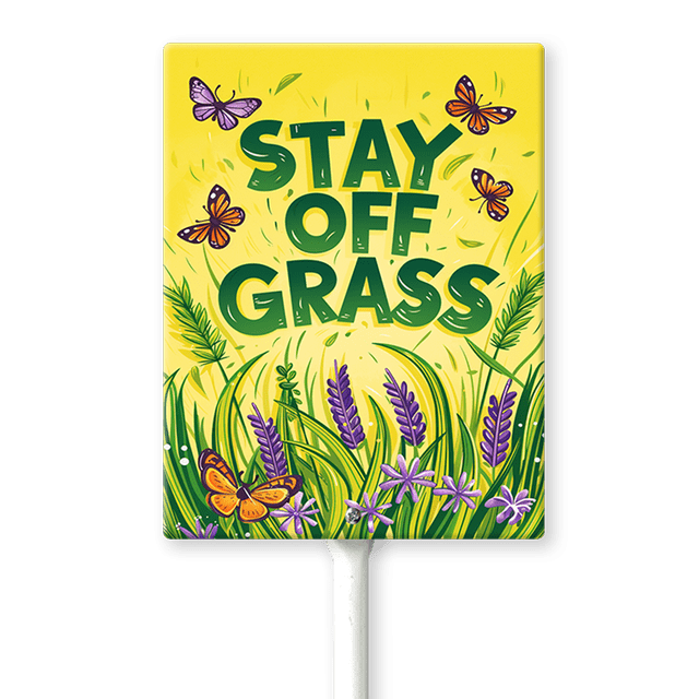 Eveokoki Stay Off Grass Sign with Metal Stakes, 4.6"x 6" Stay Off Grass ...