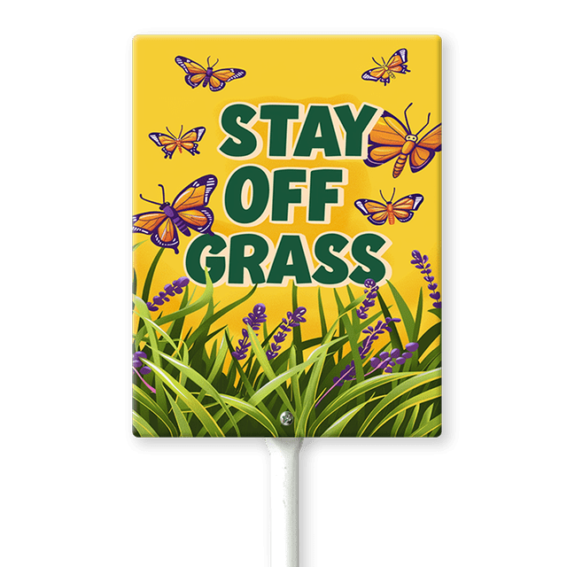 Eveokoki Stay Off Grass Sign with Metal Stakes, 4.6"x 6" Stay Off Grass ...