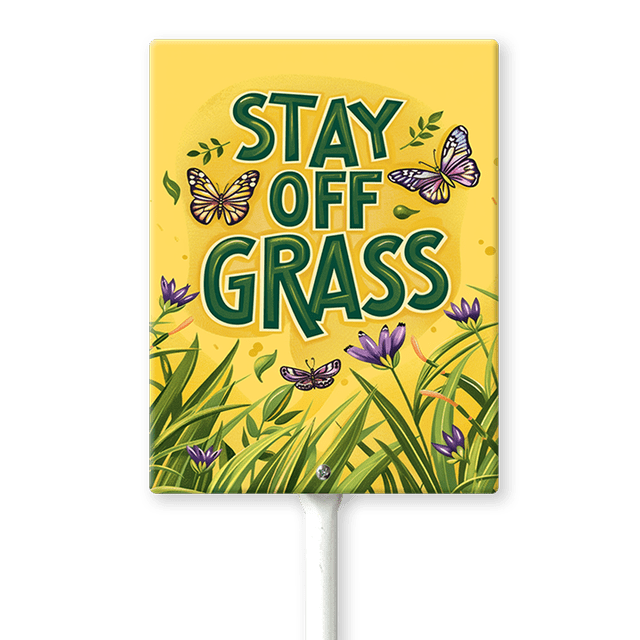 Eveokoki Stay Off Grass Sign with Metal Stakes, 4.6"x 6" Stay Off Grass ...