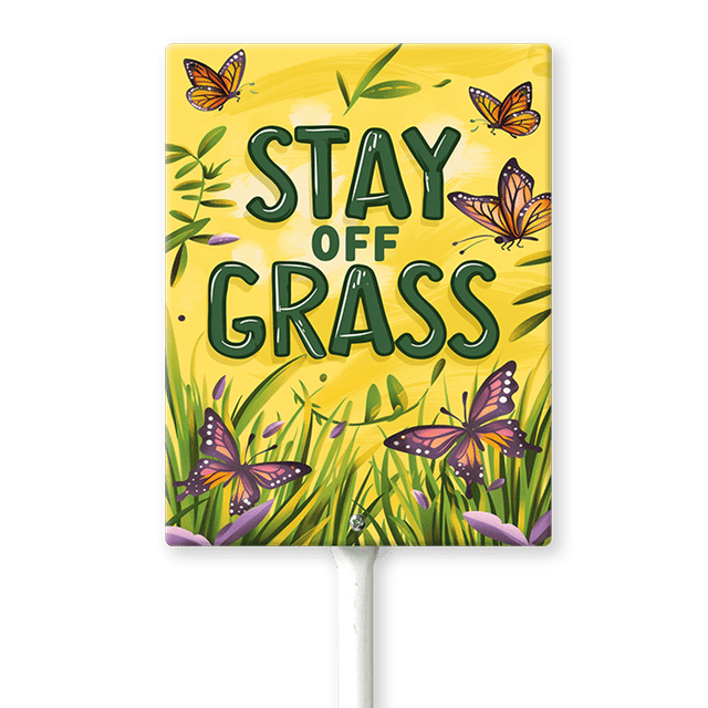 Eveokoki Stay Off Grass Sign with Metal Stakes, 4.6"x 6" Stay Off Grass ...