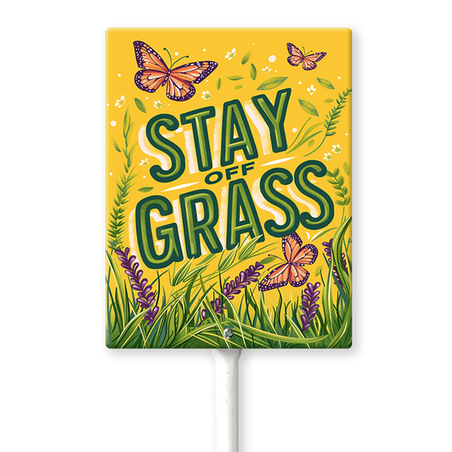 Eveokoki Stay Off Grass Sign with Metal Stakes, 4.6"x 6" Stay Off Grass ...