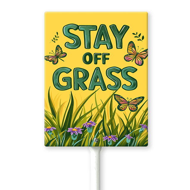Eveokoki Stay Off Grass Sign with Metal Stakes, 4.6"x 6" Stay Off Grass ...