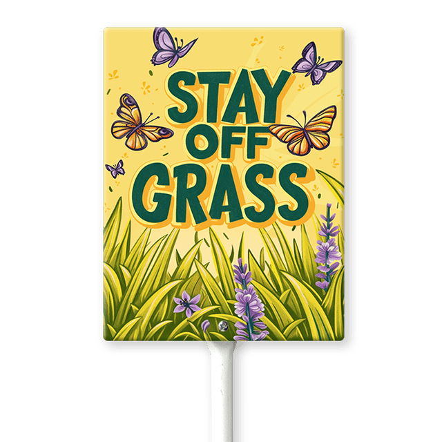 Eveokoki Stay Off Grass Sign with Metal Stakes, 4.6"x 6" Stay Off Grass ...