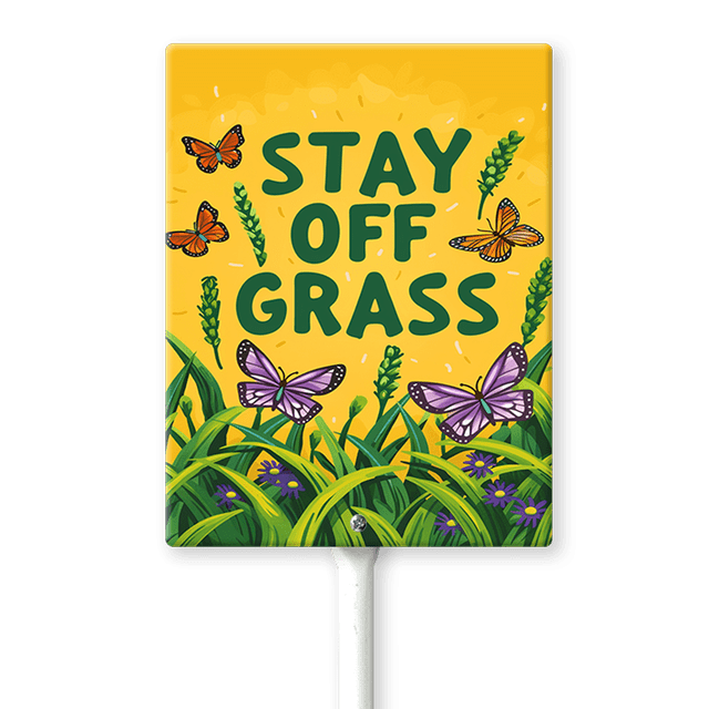 Eveokoki Stay Off Grass Sign with Metal Stakes, 4.6"x 6" Stay Off Grass ...
