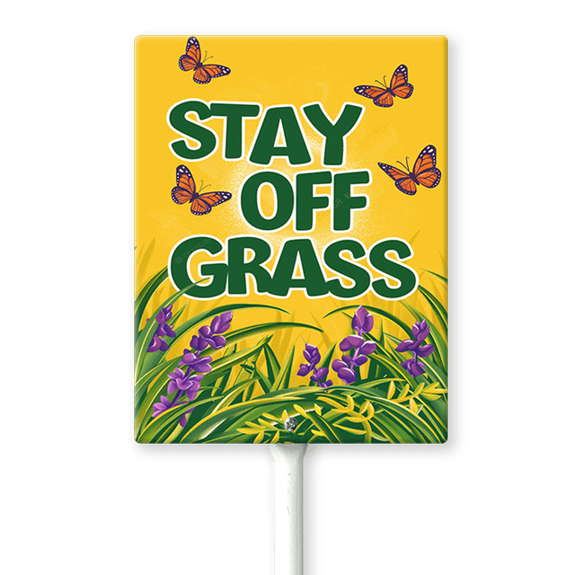 Eveokoki Stay Off Grass Sign with Metal Stakes, 4.6"x 6" Stay Off Grass ...