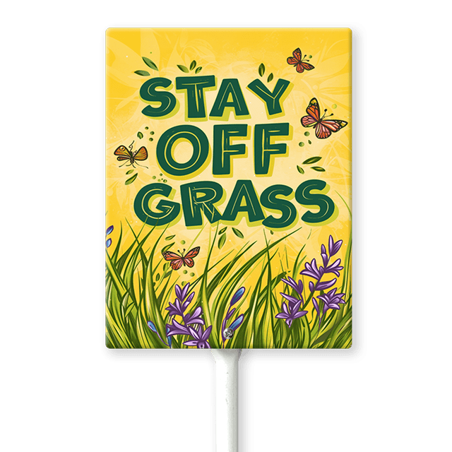 Eveokoki Stay Off Grass Sign with Metal Stakes, 7"x 8.8" Stay Off Grass ...