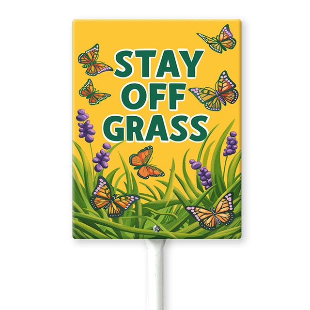 Eveokoki Stay Off Grass Sign with Metal Stakes, 7"x 8.8" Stay Off Grass ...