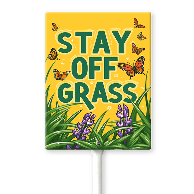 Eveokoki Stay Off Grass Sign with Metal Stakes, 8"x 12" Stay Off Grass ...