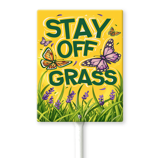 Eveokoki Stay Off Grass Sign with Metal Stakes, 8"x 12" Stay Off Grass ...