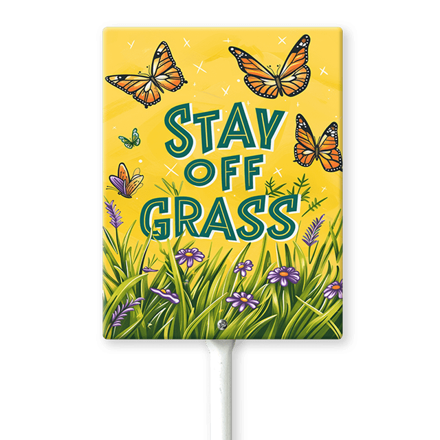 Eveokoki Stay Off Grass Sign with Metal Stakes, 8"x 12" Stay Off Grass ...