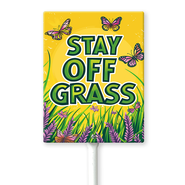 Eveokoki Stay Off Grass Sign with Metal Stakes, 8"x 12" Stay Off Grass ...