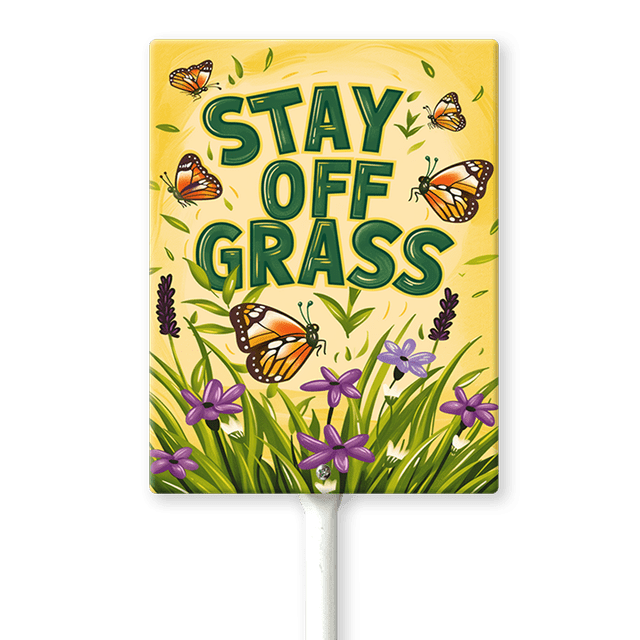 Eveokoki Stay Off Grass Sign with Metal Stakes, 8"x 12" Stay Off Grass ...
