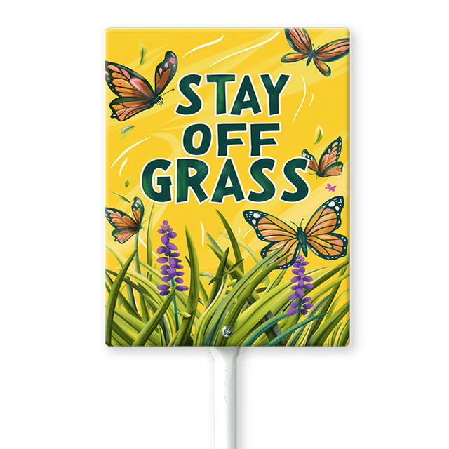 Eveokoki Stay Off Grass Sign with Metal Stakes, 8"x 12" Stay Off Grass ...