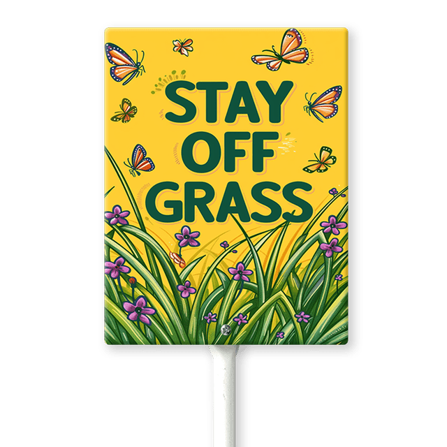 Eveokoki Stay Off Grass Sign with Metal Stakes, 8"x 12" Stay Off Grass ...