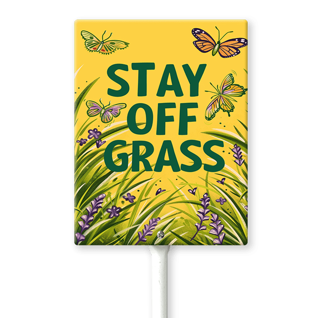 Eveokoki Stay Off Grass Sign with Metal Stakes, 8"x 12" Stay Off Grass ...
