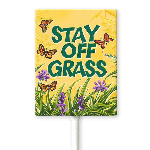 Eveokoki Stay Off Grass Sign with Metal Stakes, 8"x 12" Stay Off Grass ...