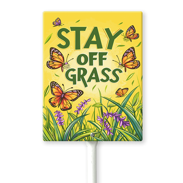 Eveokoki Stay Off Grass Sign with Metal Stakes, 8"x 12" Stay Off Grass ...