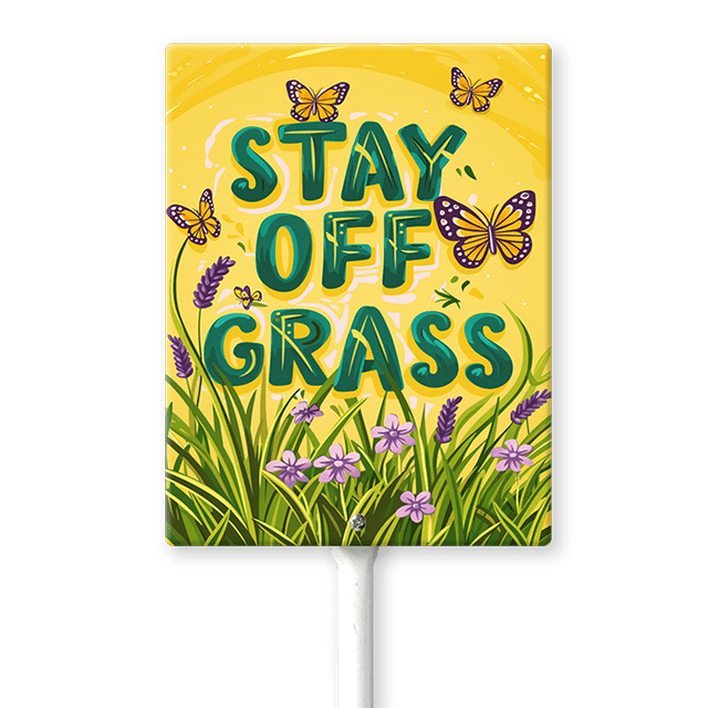 Eveokoki Stay Off Grass Sign with Metal Stakes, 8"x 12" Stay Off Grass ...