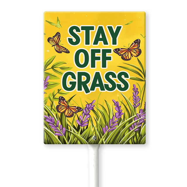 Eveokoki Stay Off Grass Sign with Metal Stakes, 8"x 12" Stay Off Grass ...